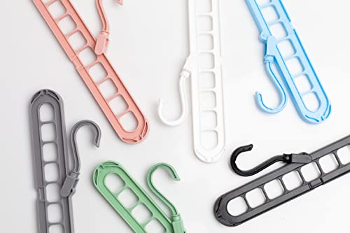 Space Saving Hangers Closet Organizers Pack of 6 Clothes Hanger, Closet Organizer and Storage for Wardrobe Organization - Sturdy and Durable Plastic - Lightweight Multi-Functional Space Saver