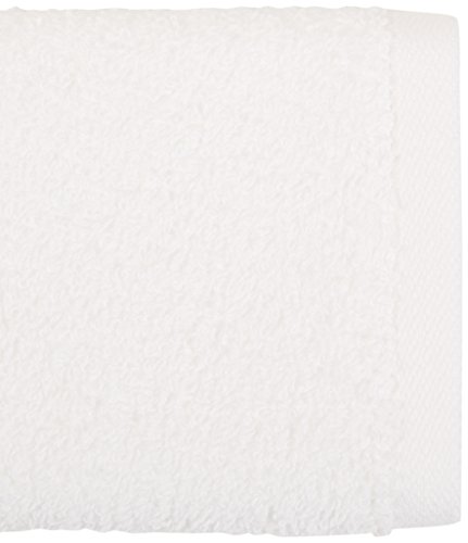 Amazon Basics Cotton Hand Towel - 24-Pack, White & Fast Drying, Extra Absorbent, Terry Cotton Washcloths - Pack of 24, White, 12 x 12-Inch