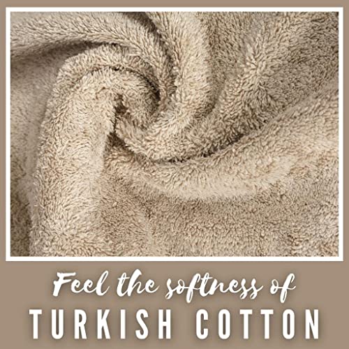 Monogrammed Hand Towels for Bathroom, Decorative Embroidered, Personalized Gift Sets, Soft & Absorbent, 100% Turkish Cotton Customized 2 Piece Hand Towel Set for Face, Dorm, Gym & Spa, Beige