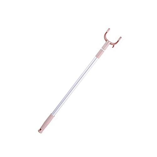 Closet Stick Pole,Closet Hook,Fashion Aluminum Alloy Telescopic Extending Reach Stick Clothes Poles/Rod/Hanger/Fork/Rail/Hooker/Stick for Clothes Rack/Closet/Ceiling/Shelf (Lotus Color)