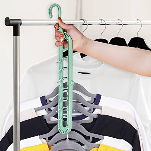 Space Saving Hangers Closet Organizers Pack of 6 Clothes Hanger, Closet Organizer and Storage for Wardrobe Organization - Sturdy and Durable Plastic - Lightweight Multi-Functional Space Saver