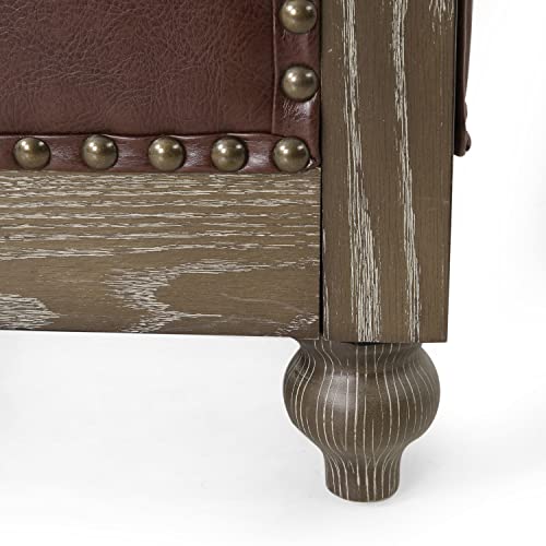 Christopher Knight Home Castalia Sofas, Dark Brown + Natural