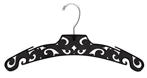 Boutique Black Carved Plastic Dress Hangers - Case of 50