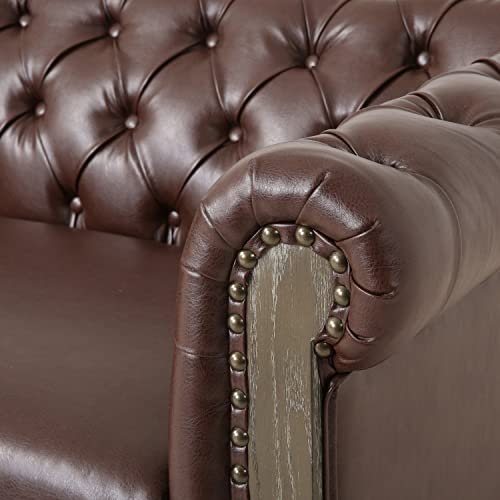 Christopher Knight Home Castalia Sofas, Dark Brown + Natural