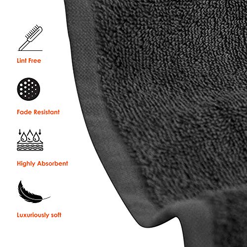 QQUBA Linen Luxury Bath Mat Floor Towel Set - Absorbent Cotton Hotel Spa Shower/Bathtub Mats 22x34