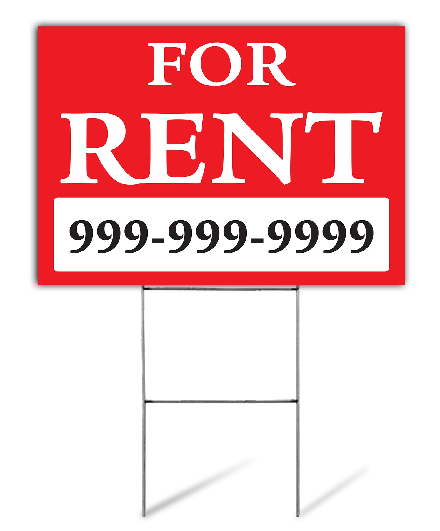 SignPro For Rent Yard Sign | For Rent CUSTOMIZABLE Yard Sign | For Rent Sign | 24" x 18" Corrugated Plastic Yard Signs with H Stakes | Double Sided (1)