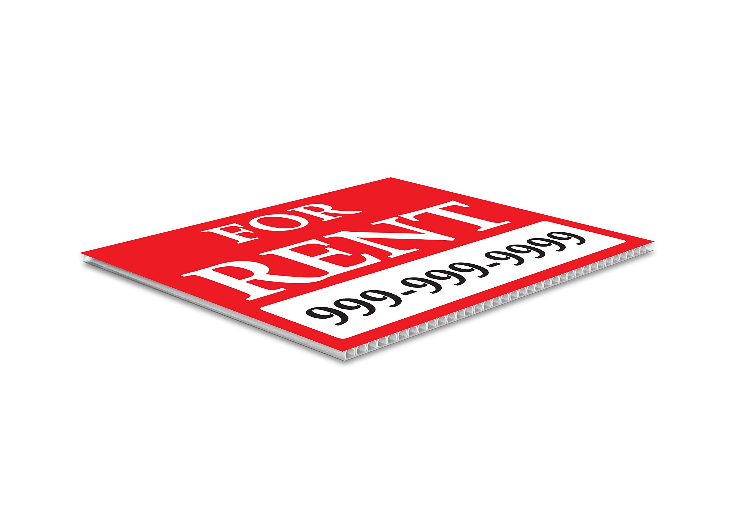 SignPro For Rent Yard Sign | For Rent CUSTOMIZABLE Yard Sign | For Rent Sign | 24" x 18" Corrugated Plastic Yard Signs with H Stakes | Double Sided (1)
