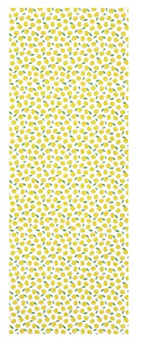 KOMESICHI irodori Japanese Traditional Towel Tenugui Citron 12.99 x 34.64 in with Tenugui Iroha (English Manual)