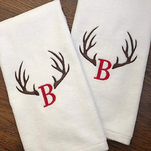 Personalized Rustic Antler Towel Set (2)