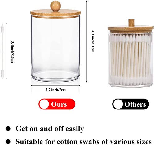 SGHUO 3 Pack 10oz Acrylic Qtip Holder Dispenser