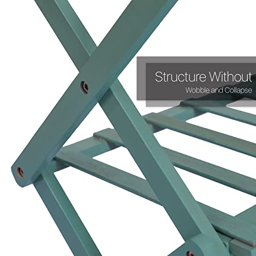 MoNiBloom Folding Shoe Rack for Entryway, Bamboo 6 Tier Stackable Installation-Free Shoe Storage Cabinet for 21-25 Pairs For Boots Heels Sandals Slippers, Green
