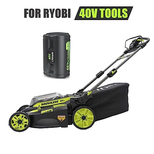 JYJZPB 6.0Ah 40V Battery for Ryobi 40V Battery Replacement OP4040 OP4026 OP4030 OP4050 OP4060A Compatible for Ryobi 40 Volt Cordless Tool Lithium ion Battery Packs