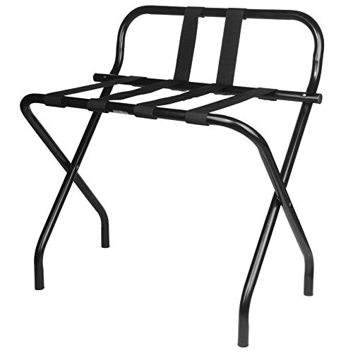 Metal Table & Seating Folding Luggage Rack (Black with guard) Luggage Rack For Guest Room Suitcase Stand Luggage Holders For Guest Room Suitcase Holder Luggage Rack Hotel Luggage Rack Metal Suitcase Holder Folding For Guests Hotel Luggage Stand