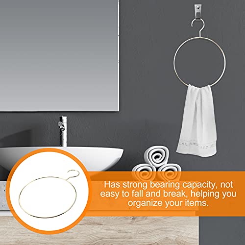 Round Metal Hangers Bikini Hangers Simple Belt Ring Hanger Scarf Hanger for Bedroom Closet ( Golden ) Clothes Organizer Holders for Home