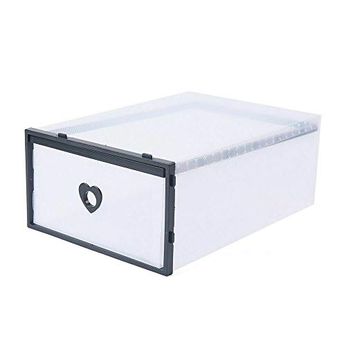 DNYSYSJ Shoe Storage Boxes, 24 Pack Shoe Storage Organizers Stackable Shoe Organizers, Clear Plastic Shoe Holder Containers Drawers (24 PCS Black, Black)