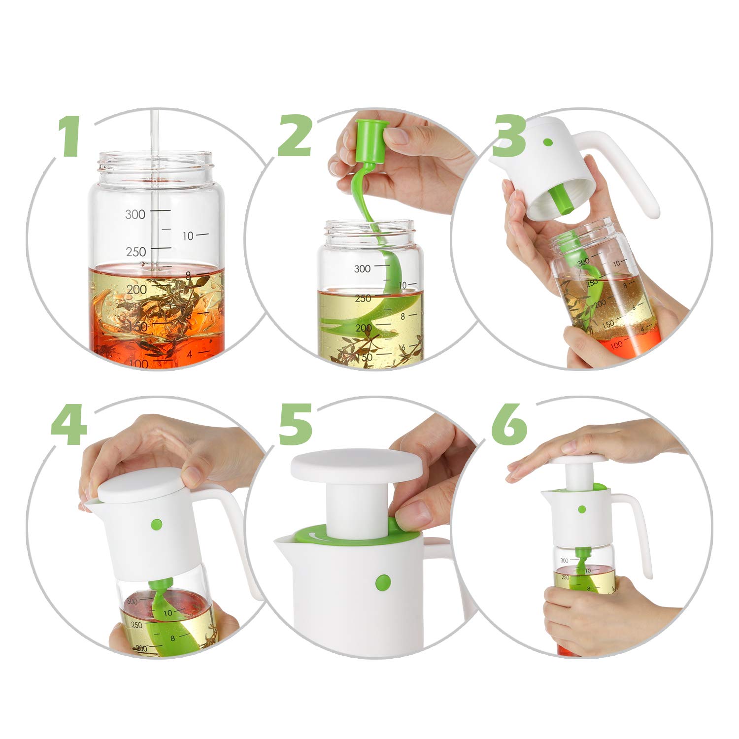 Vucchini Salad Dressing Shaker Mixer Bottle Homemade Salad Dressing Container - BPA Free Glass Juice Storage Ketchup