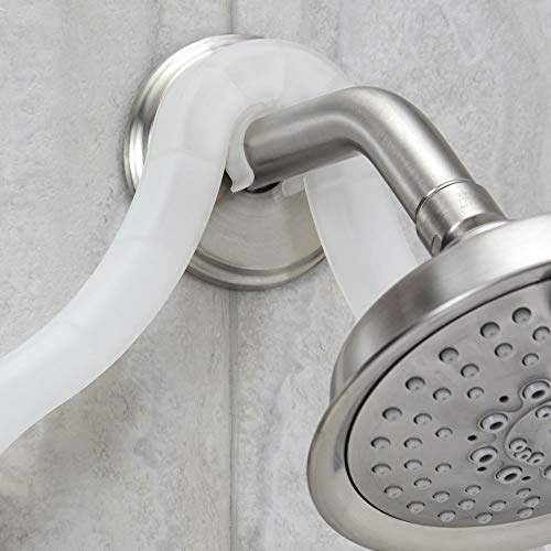 iDesign Circlz Plastic Hanging Shower Caddy, Extra Space for Shampoo, Conditioner, and Soap with Hooks for Razors, Towels, Loofahs, and More, 5" x 10.6" x 26", Frost White