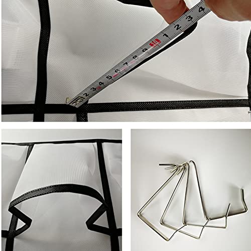 24-Pocket Over-The-Door Shoe Rack and Organizer, Hanging Closet Holder Storage Bag with 24 Large Mesh Pockets, White/Black (White Mesh)