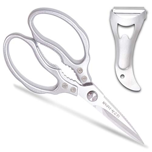 KISTARCH 9Inch SK5 Kitchen Shears,HeavyDuty Poultry Scissors forChicken,Fish,Meat,Vegetables,BBQ Multi-Function Vegetable Peeler with Beer Open and Potato-Eye Remover for Potatoes,Apples,Carrots,Fruit
