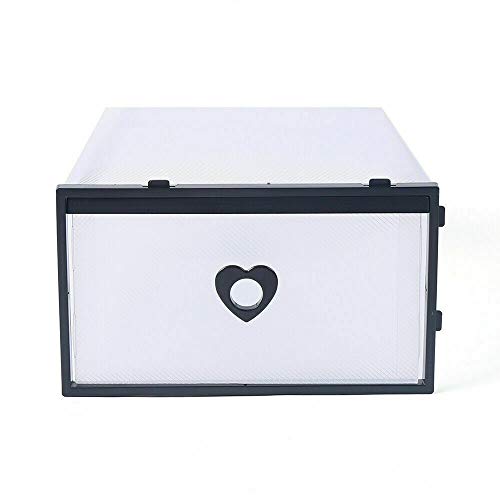 DNYSYSJ Shoe Storage Boxes, 24 Pack Shoe Storage Organizers Stackable Shoe Organizers, Clear Plastic Shoe Holder Containers Drawers (24 PCS Black, Black)