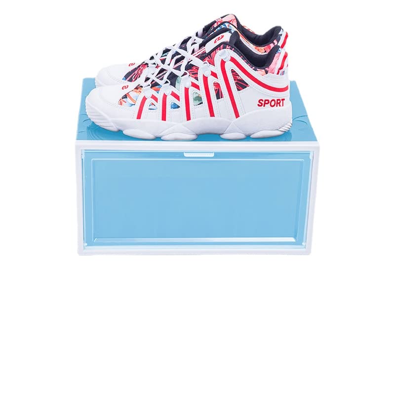 Shoe Storage, 12 Pack Large Shoe Organizer for Closet, Shoe Boxes Clear Plastic Stackable Shoe Storage Boxes for (White)