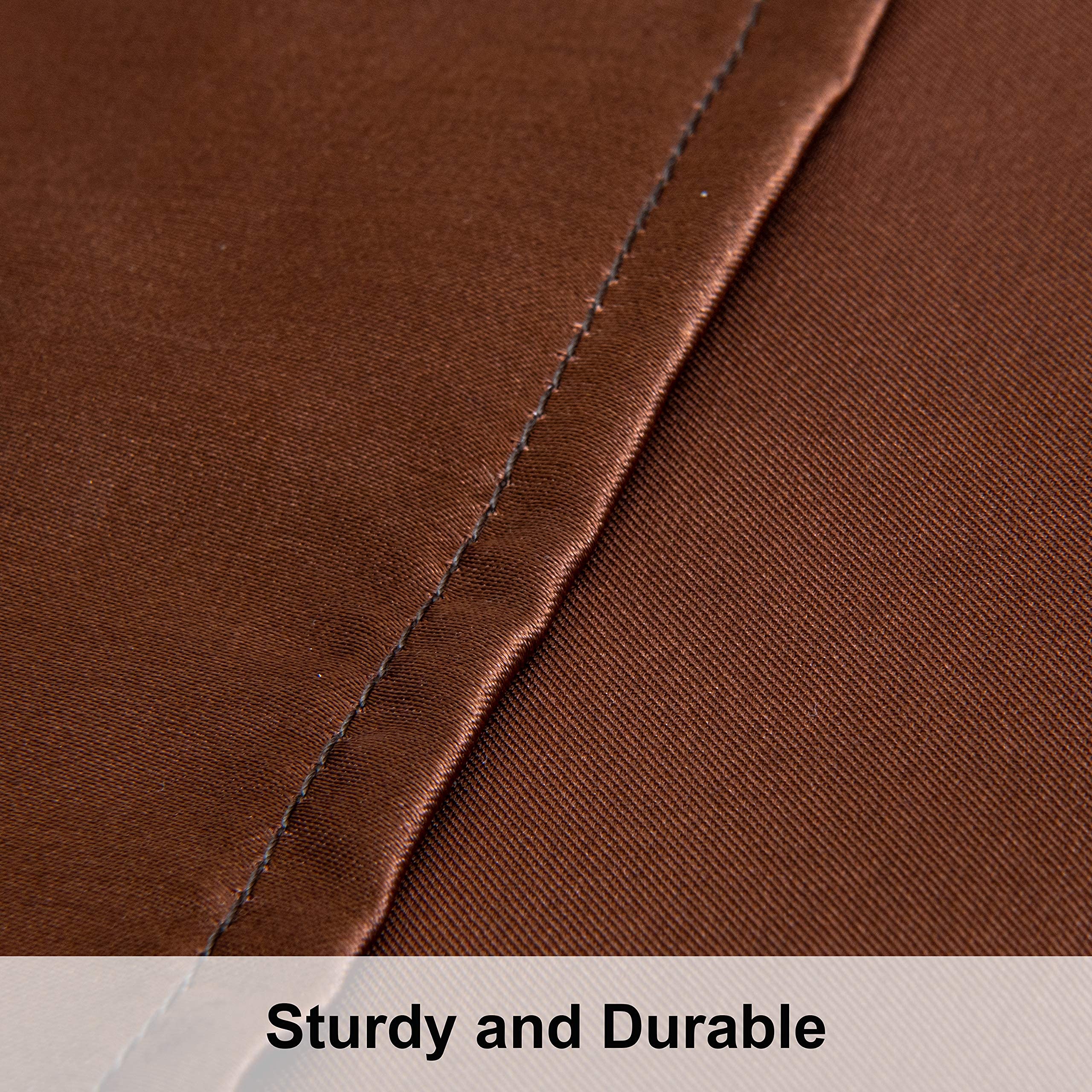 NTBAY 2 Pack Satin Standard Pillowcases for Hair and Skin, Luxurious and Silky Pillow Cases with Envelope Closure, 20x26 Inches, Brown