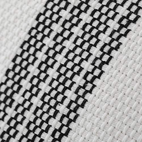 SEEKSEE Black and White Stripes Hand-Woven Rectangular Waist Throw Pillow Covers, Stylish Modern Minimalist Design for Sofa, Bedroom, Living Room(Lumbar 12 x 20 Inches,1PC)…