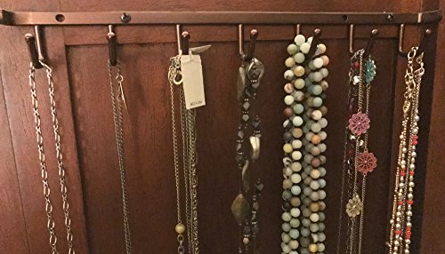 Wall Mount Stationary Belt Rack / Necklace Organizer, Oil Rubbed Bronze 12"