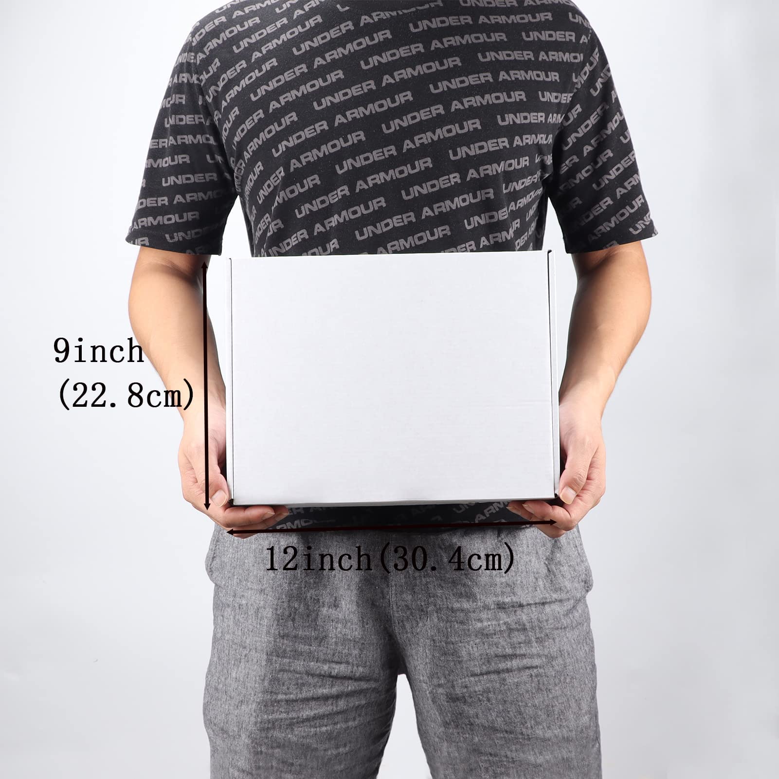 RLAVBL 12x9x3 Inches Shipping Boxes Set of 20, White Corrugated Cardboard Box, Mailer Boxes for Packing Small Business