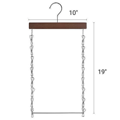 Dahey Macrame Hat Hangers Hat Rack for Wall Cowboy Hat Holder 7 Hats Style and Hat Organizer for Closet Hat Holder Organizer with 32 Stainless Steel Clips, Set of 2