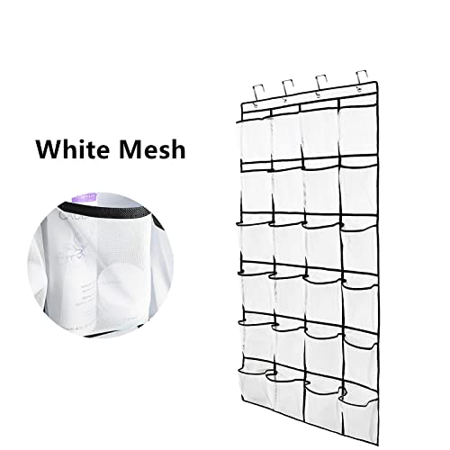 24 Pocket OTD Shoes Organizers Hanging Over The Door Shoes Rack Hanging Closet Storage Bag with 24 Large Mesh Pockets (Black)