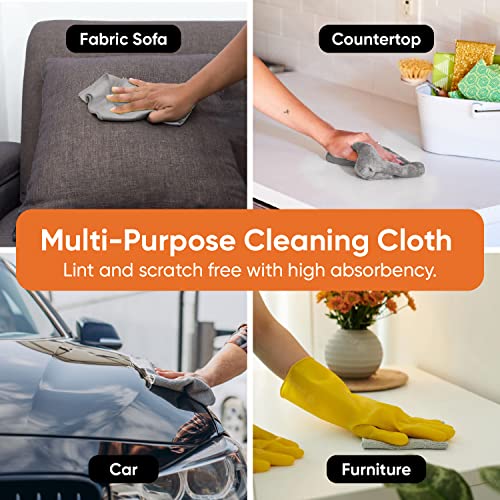 Superio Cotton Terry Washcloths Grey Towels 100% Cotton Cleaning Cloth 16" Rags Wash Clothes for Body and Face, Spa Towels, Multi Purpose (12 Pack)