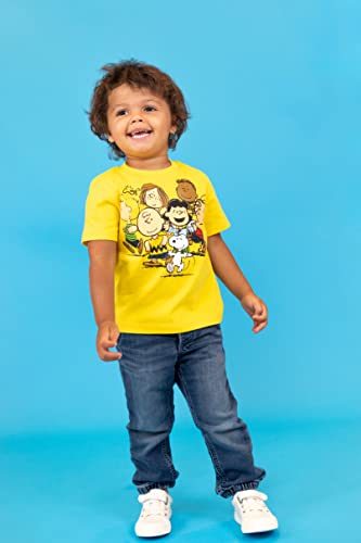 PEANUTS Snoopy Little Boys 2 Pack Graphic T-Shirts Blue/Yellow 7-8
