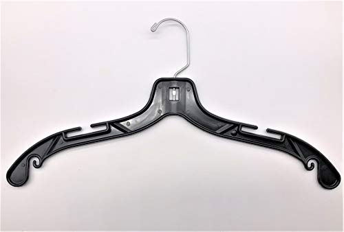 NAHANCO 2405 Plastic Dress Hanger, Jumbo Weight, 17", Black (Pack of 100)