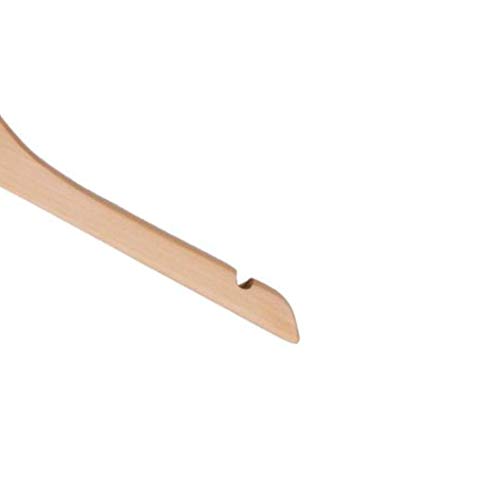 NAHANCO 81-17CH20 17" Flat Wood Hanger with Notches, Chrome Hook, Natural (Pack of 20)