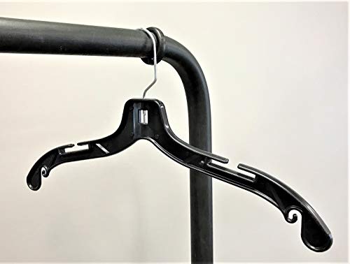 NAHANCO 2405 Plastic Dress Hanger, Jumbo Weight, 17", Black (Pack of 100)