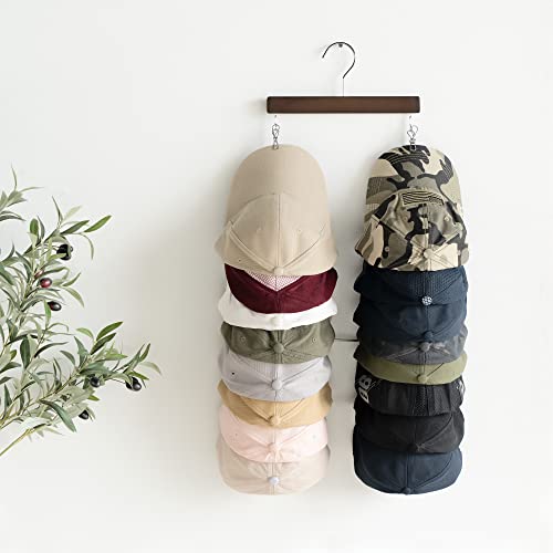 Dahey Macrame Hat Hangers Hat Rack for Wall Cowboy Hat Holder 7 Hats Style and Hat Organizer for Closet Hat Holder Organizer with 32 Stainless Steel Clips, Set of 2