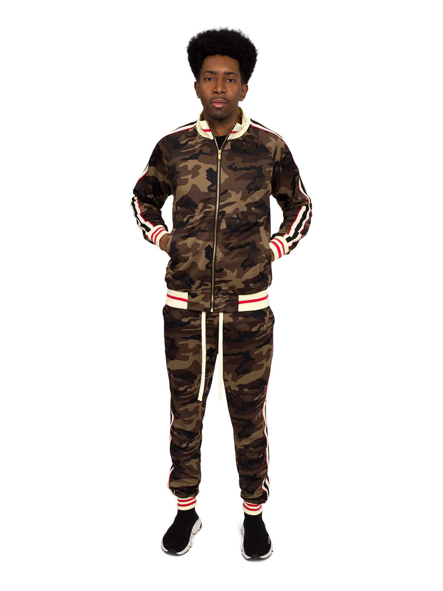 G-Style USA Men's G Track Suit Set ST575 - Camo - Medium - I14A