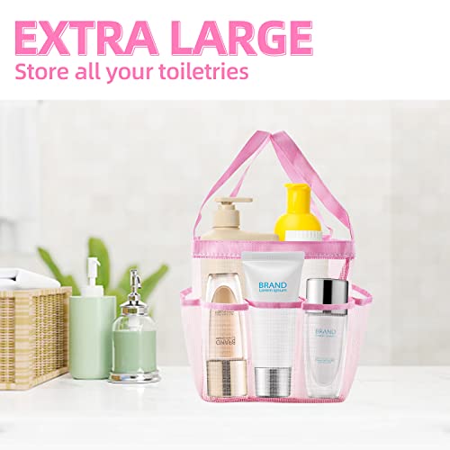 Mesh Shower Caddy Portable,Shower Tote,8 Pockets College Shower Caddy Shower Bag for Bathroom Dorm Gym Travel