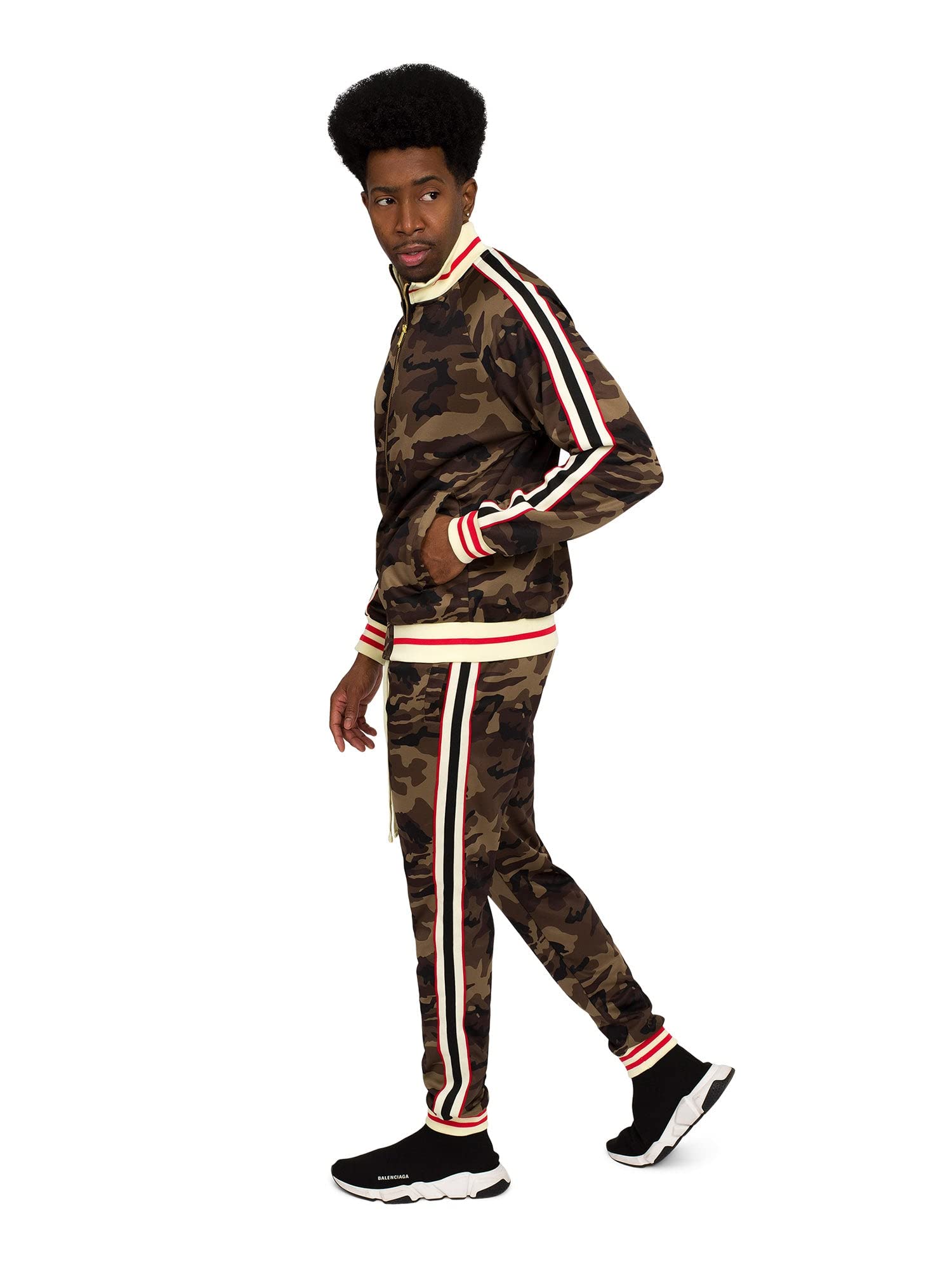 G-Style USA Men's G Track Suit Set ST575 - Camo - Medium - I14A