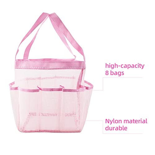 Mesh Shower Caddy Portable,Shower Tote,8 Pockets College Shower Caddy Shower Bag for Bathroom Dorm Gym Travel