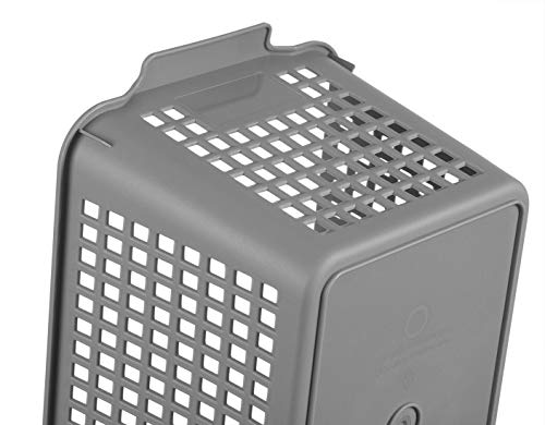 Plastic Storage Basket - 4 Pack Plastic Storage Basket Tray, Gray Plastic Storage Bins, Organizer Bins, Weave Storage Basket with Handles, Perfect for Office Kitchen Bathroom