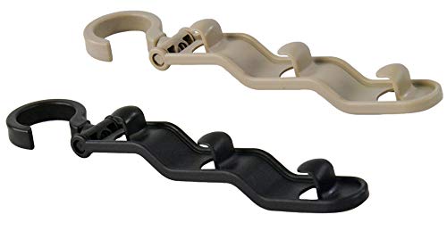 HOME-X Multifunctional Vertical Hanger, Closet Organizer, Space-Saving Shirt and Pants Hanger, Cascading Hooks for Hangers, 9 ½" L x 2" W x ¾ H, Set of 2, Black, Brown