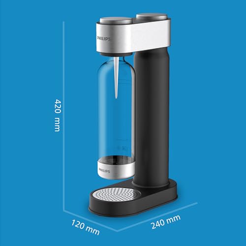 Philips Water ADD4902BK/10 GoZero Sparkling Water Maker, Plastic, 1 Liter, Black