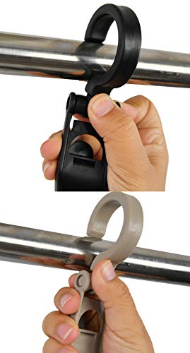 HOME-X Multifunctional Vertical Hanger, Closet Organizer, Space-Saving Shirt and Pants Hanger, Cascading Hooks for Hangers, 9 ½" L x 2" W x ¾ H, Set of 2, Black, Brown