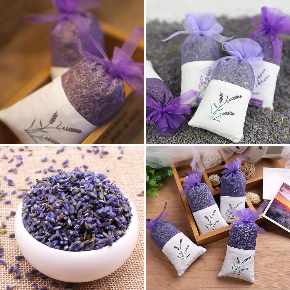 Hslife 250g 5A Level Dried Lavender Flower Buds Organic Lavender Flowers，Natural Fragrance Dried Lavender Flower for Tea, Soap Making, Baking, Baths
