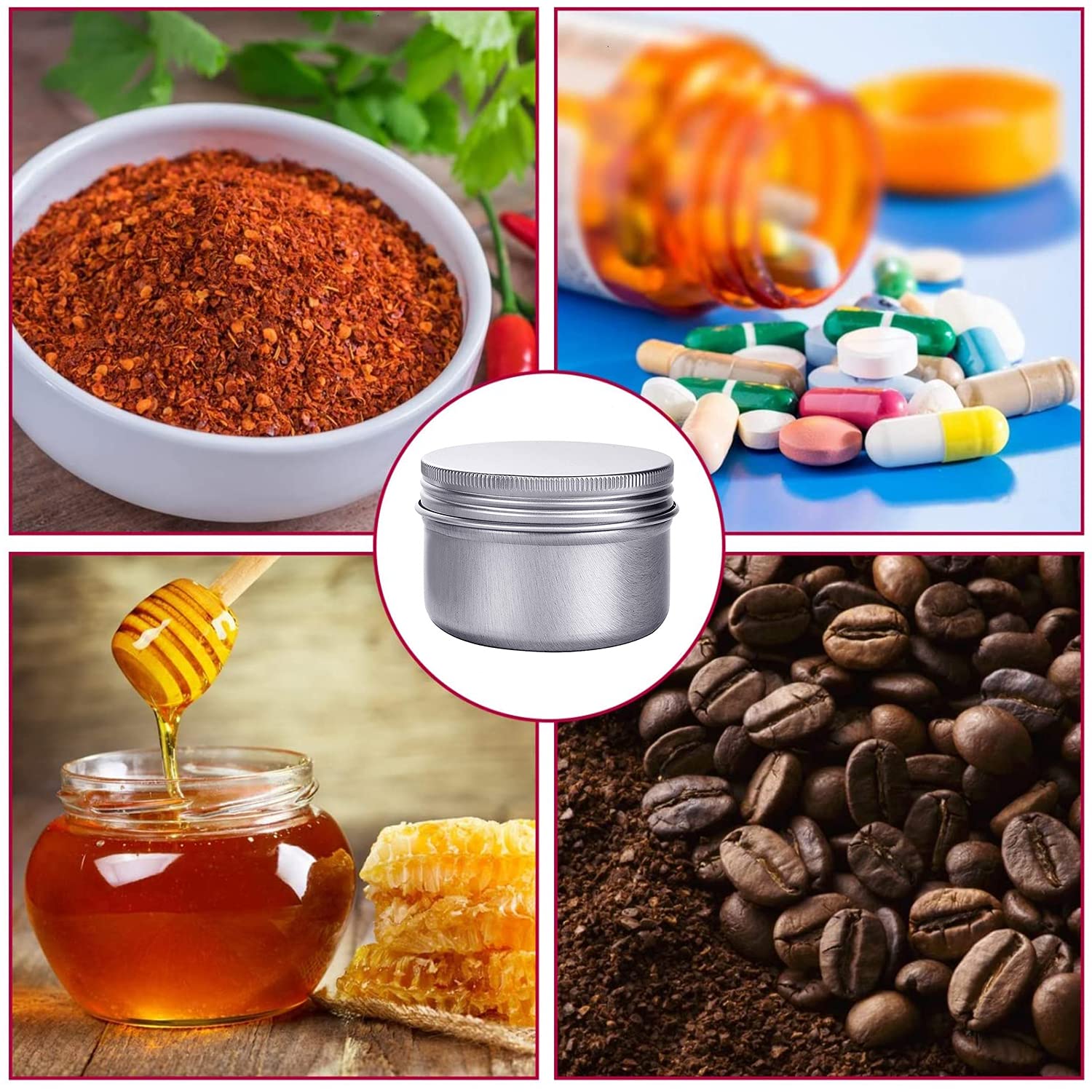 6 Ounce Aluminum Cans 180 mL Screw Lid Metal Storage Tins Containers for Storing Spices, Candies, Lip Balm, Candles, 12 Pcs.