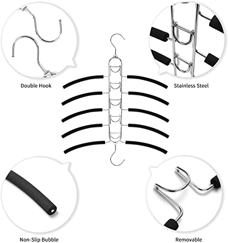 Clothes Hangers Space Saving Coat Hangers, Homa Jia Non Slip Blouse Hangers Heavy Duty Foldable Stainless Steel Sweater Shirt Hanger Multilayer Closet Storage Organizer