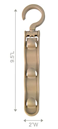 HOME-X Multifunctional Vertical Hanger, Closet Organizer, Space-Saving Shirt and Pants Hanger, Cascading Hooks for Hangers, 9 ½" L x 2" W x ¾ H, Set of 2, Black, Brown