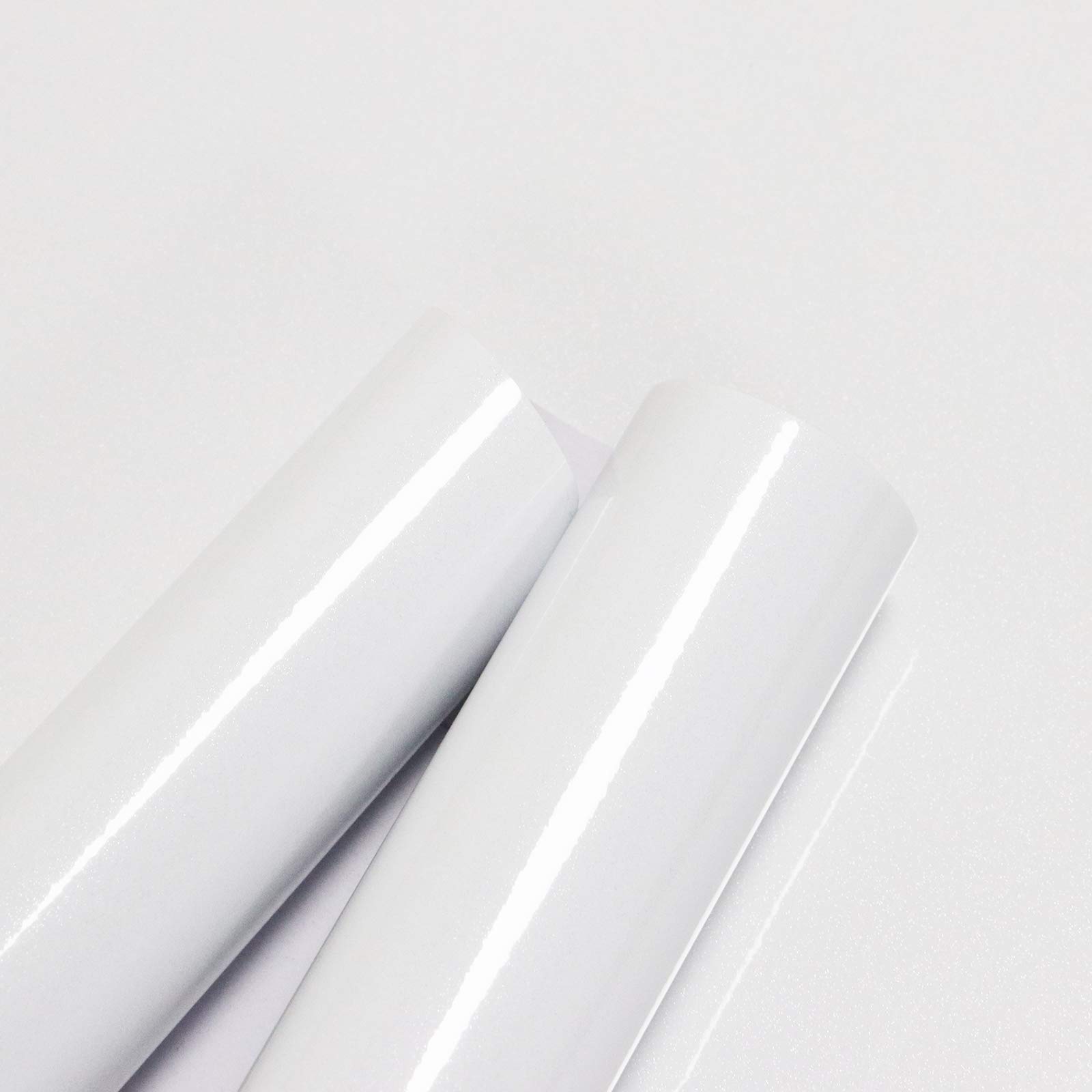 Toduso Glossy White Contact Paper for Countertops Removable Contact Paper White Peel and Stick Wallpaper Waterproof Easy to Clean Vinyl Roll Decorative Kitchen Cabinet Table Closet 15.8''x78.7''